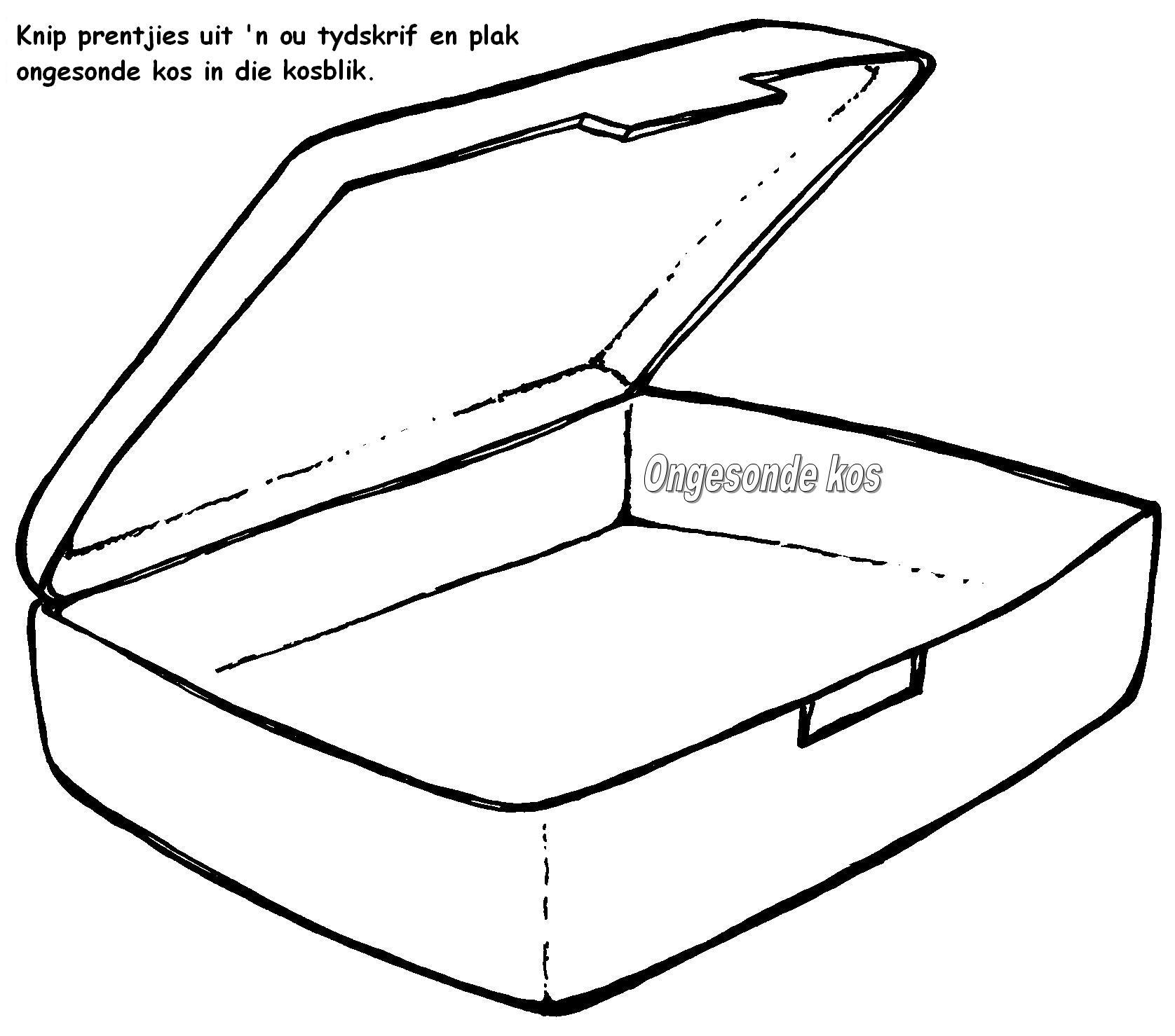 Knip prentjies uit 'n tydskrif van gesonde en ongesonde kos en plak dan ...